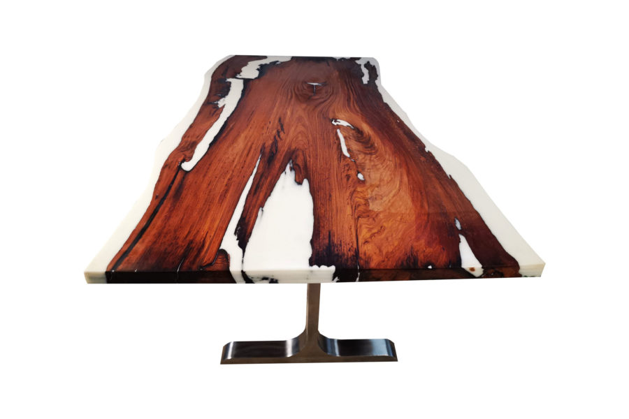 Buy Mahogany Wood Table 78.5 x 38 x 3 Inches with Epoxy Resin Inlays ...