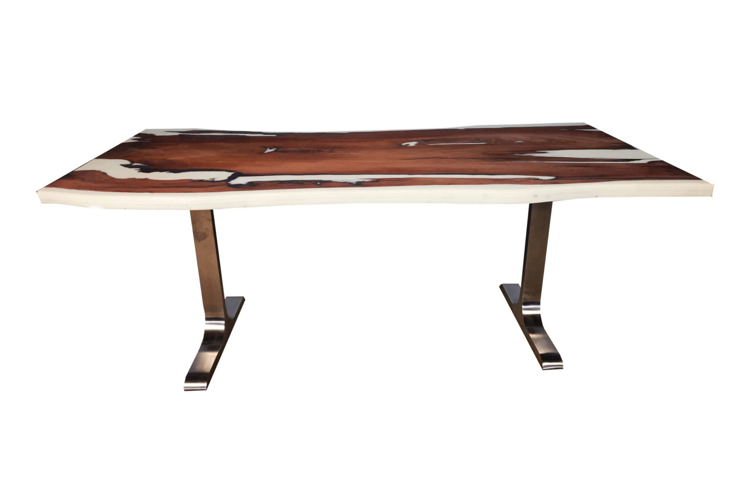 Buy Mahogany Wood Table 78.5 x 38 x 3 Inches with Epoxy Resin Inlays ...